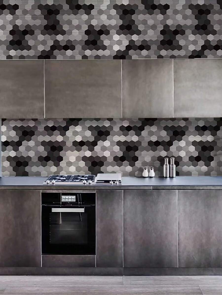 14PCS Tile Stickers Black White Stick On Tiles 12x55cm Self Adhesive ...