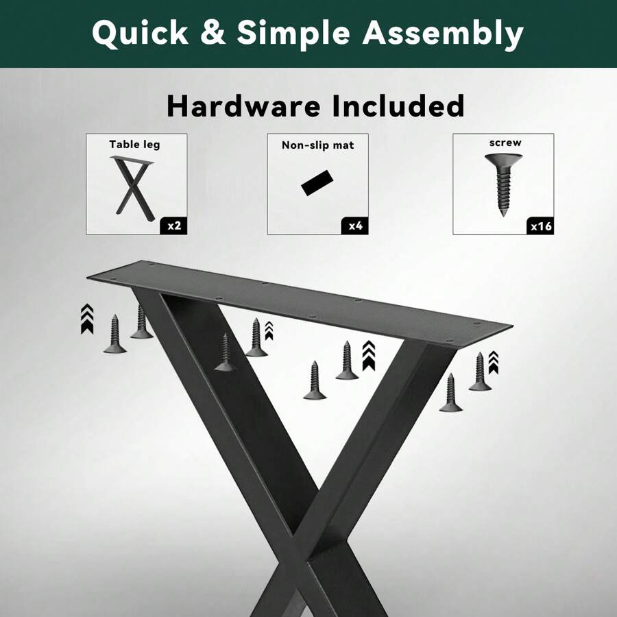 30 Inch Table Legs, Heavy Duty X-Shape Steel Table Legs, Metal Table ...