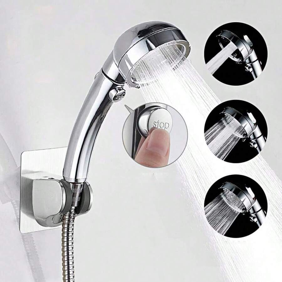 3-Speed High Pressure Shower Head With 360 Degree Rotation And One ...