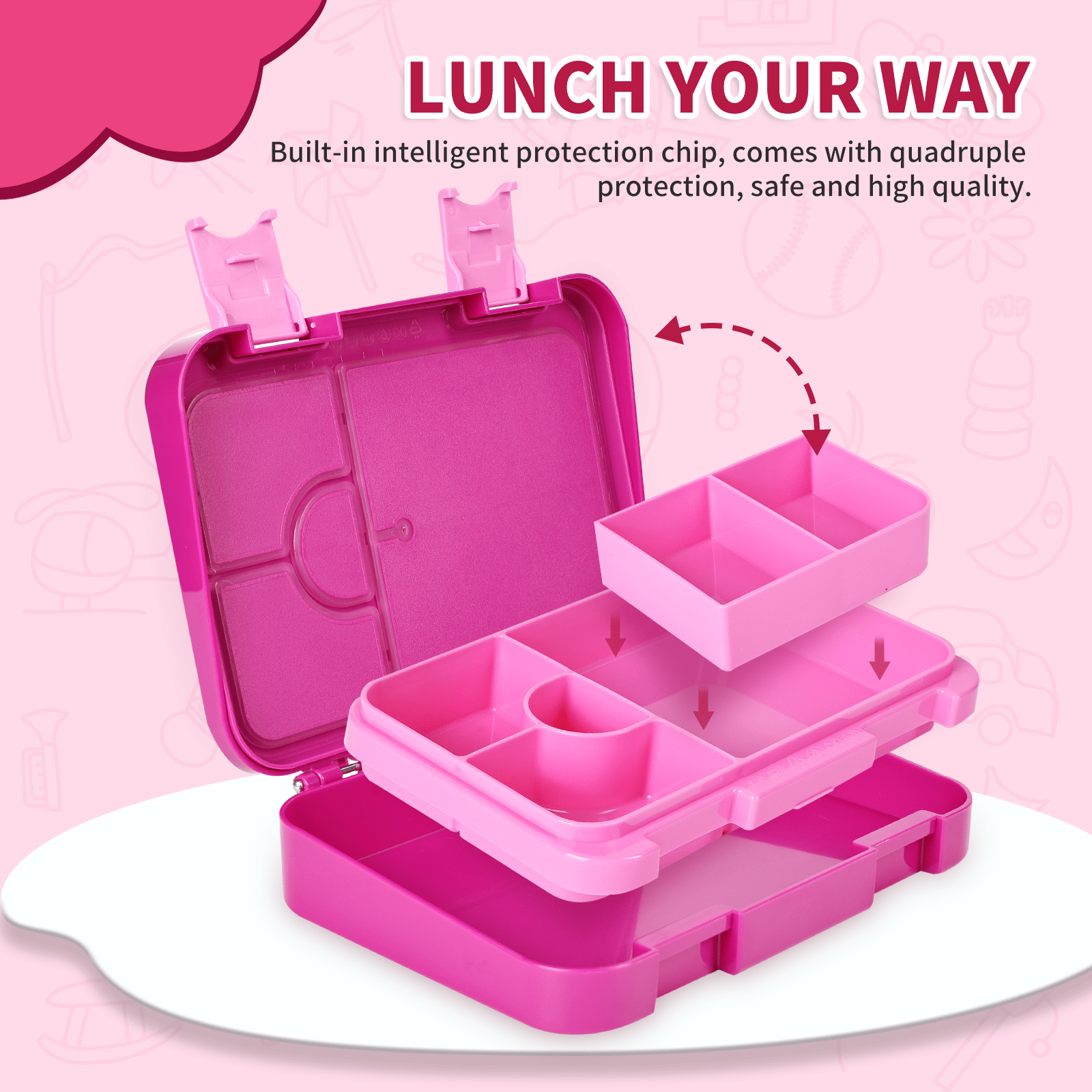 SHEIN X Jess 5-6 Compartment 800ML Portable Bento Lunch Box | SHEIN ASIA
