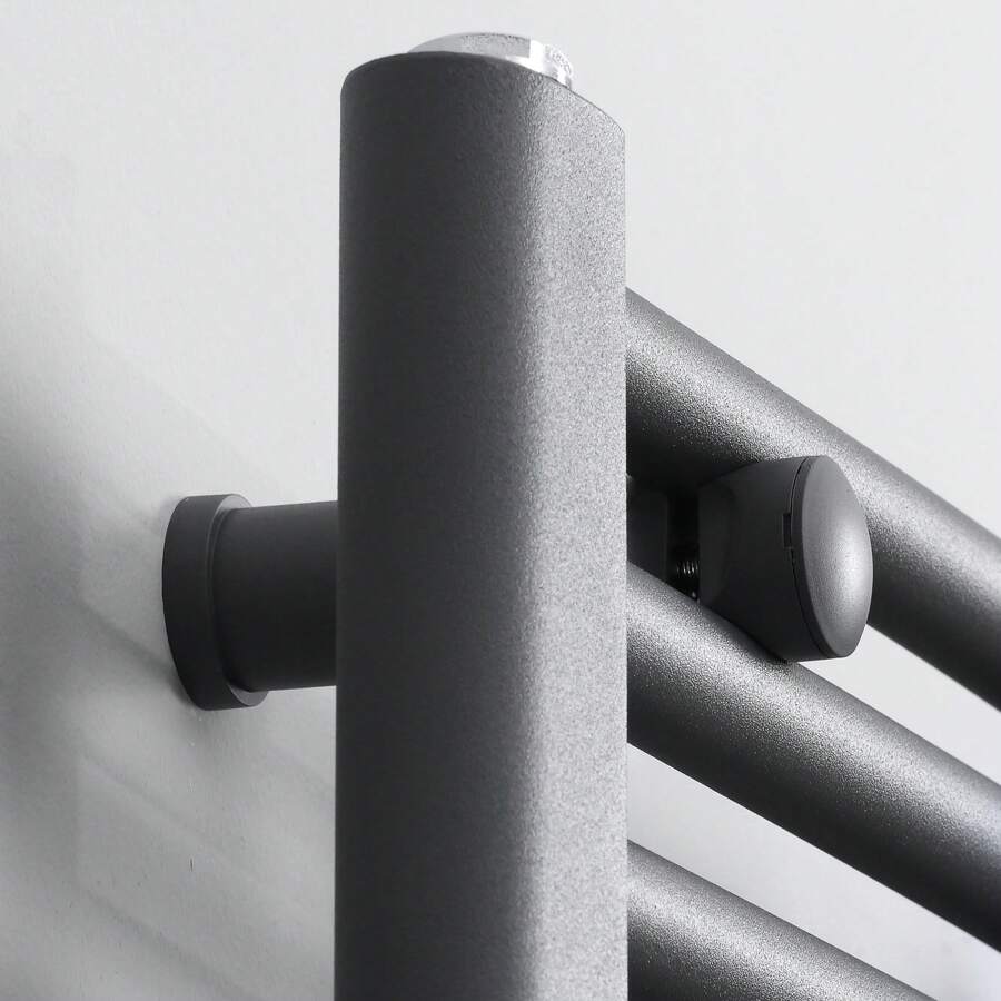 HOMCOM Curved Heated Towel Rail, Hydronic Bathroom Ladder Radiator ...