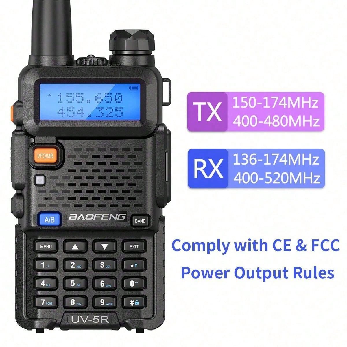 Walkie Talkie Uv-5r De 5w, Radio Portátil Cb De Doble Banda Vhf Uhf Fm Transceptor De Alta ...