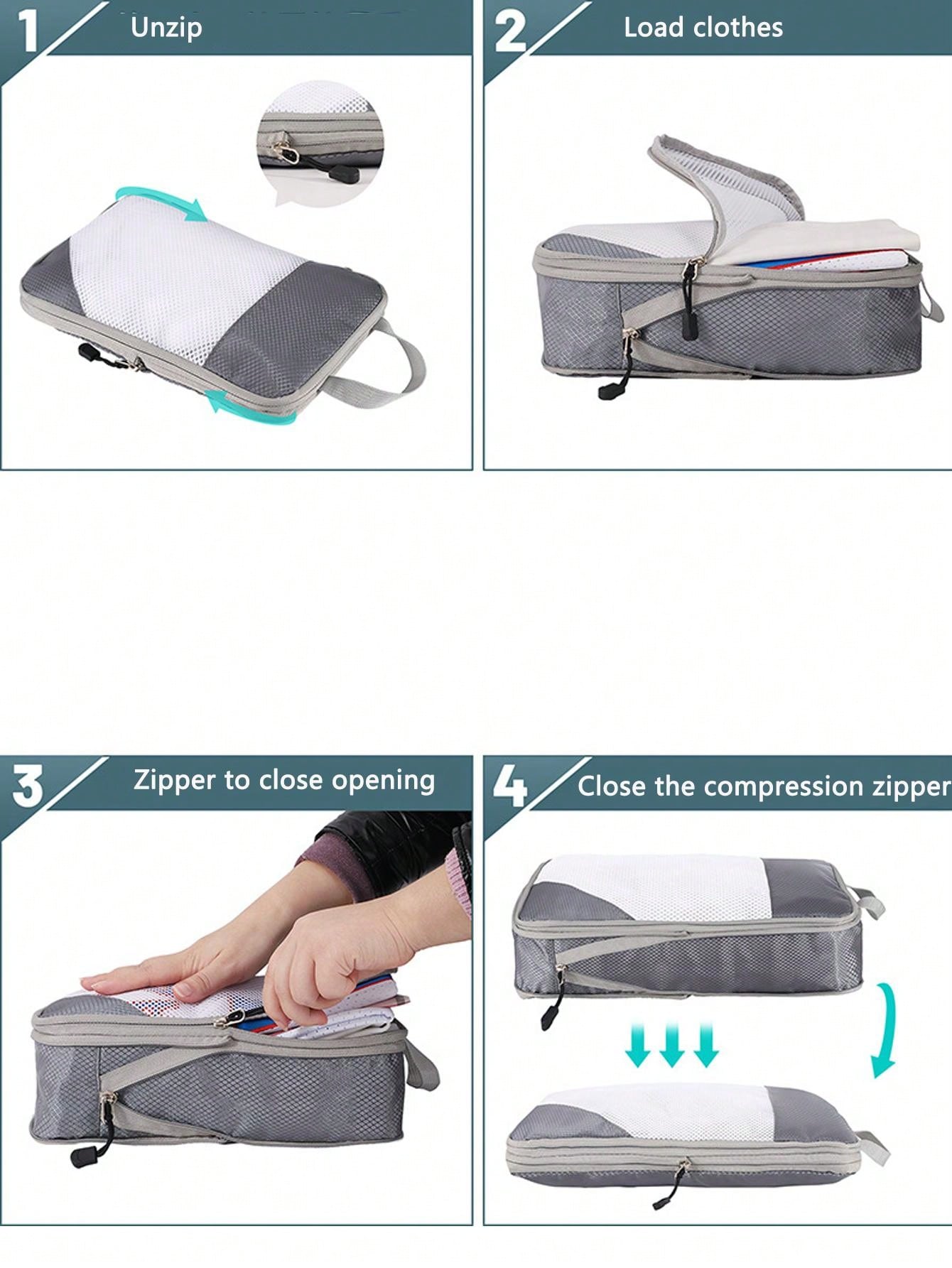 Travel Storage Bag Compressible Folding Storage Bag Mesh Visible Travel ...