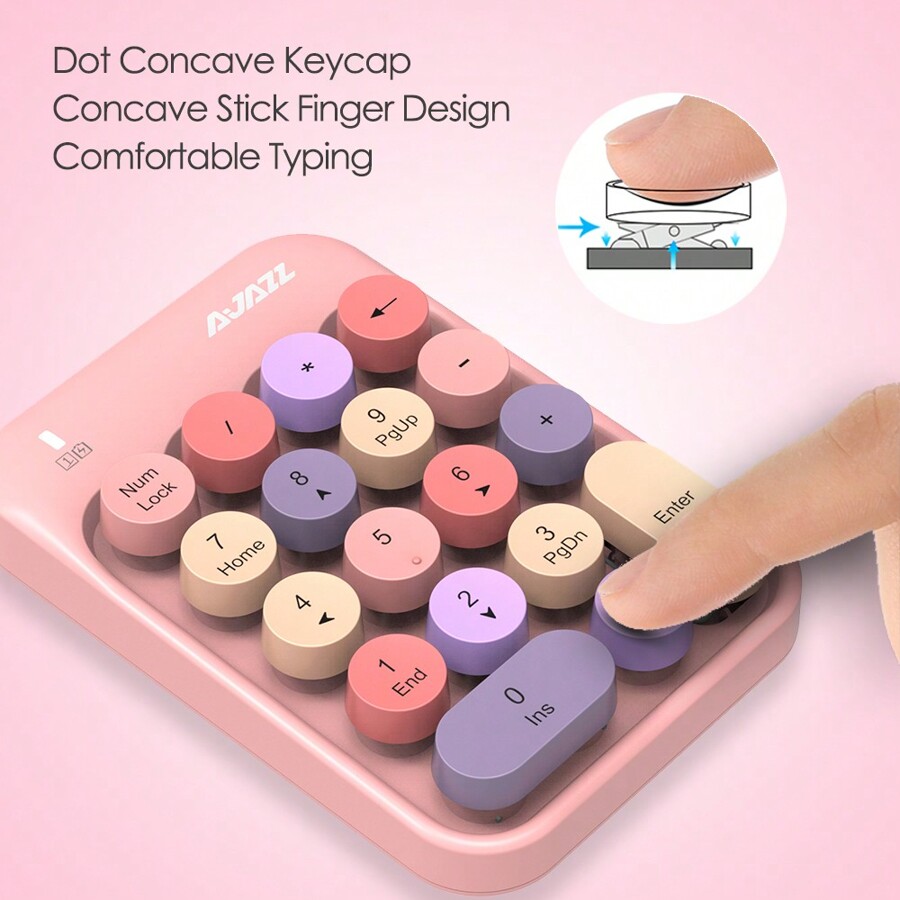 Wireless Numeric Keypad 18 Keys With 2 4g Mini Portable Mute Digital