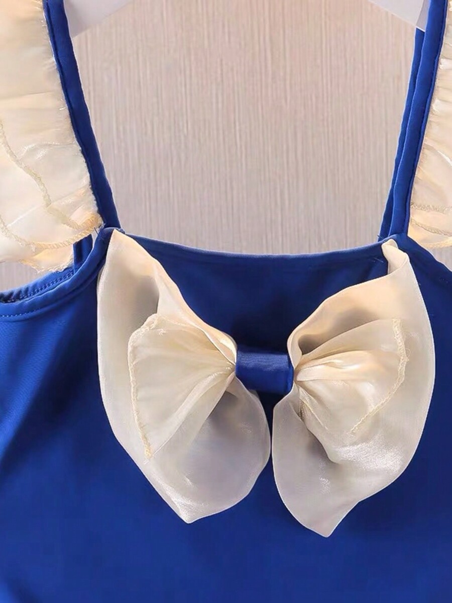 Baby Girl Sweet Butterfly Bowknot Decor One-Piece Swimsuit, Cute ...