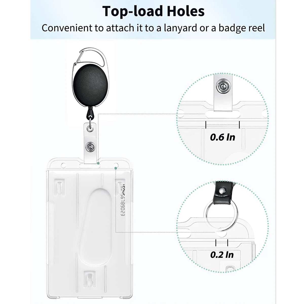 Support De Badge Vertical Pour 2 Cartes Avec Fente Pour Le Pouce, Étui ...