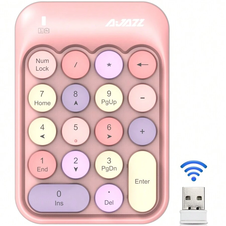 Wireless Numeric Keypad 18 Keys With 2.4g Mini Portable Mute Digital Keyboard, Usb Receiver ...