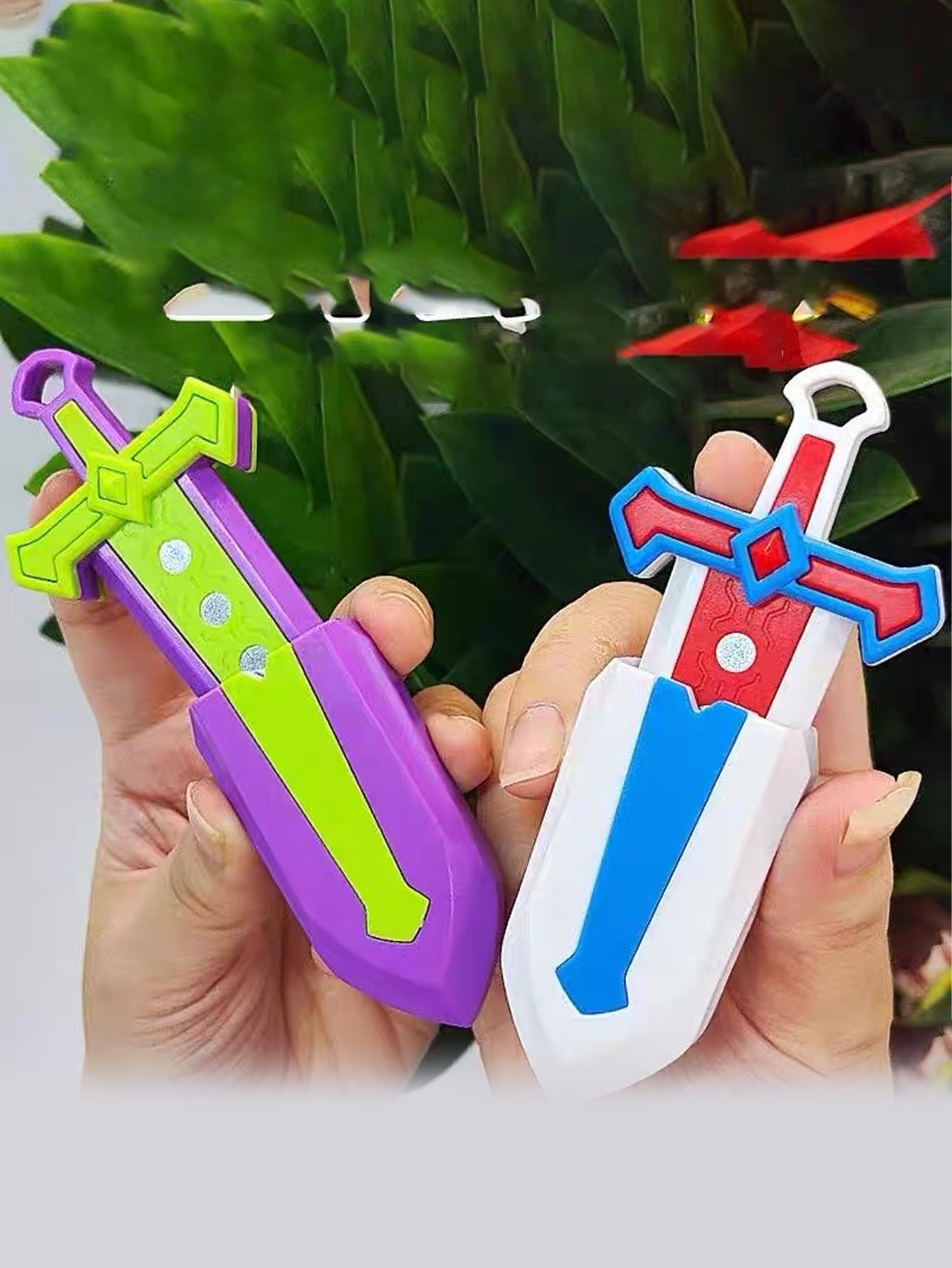 3d Printed Sword Decompression Toy Push Card Big Sword Scabbard Sword ...