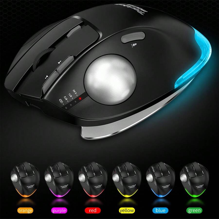 JOMAA Ergonomic Dual Model 2.4G Wireless Trackball Mouse Trackball ...