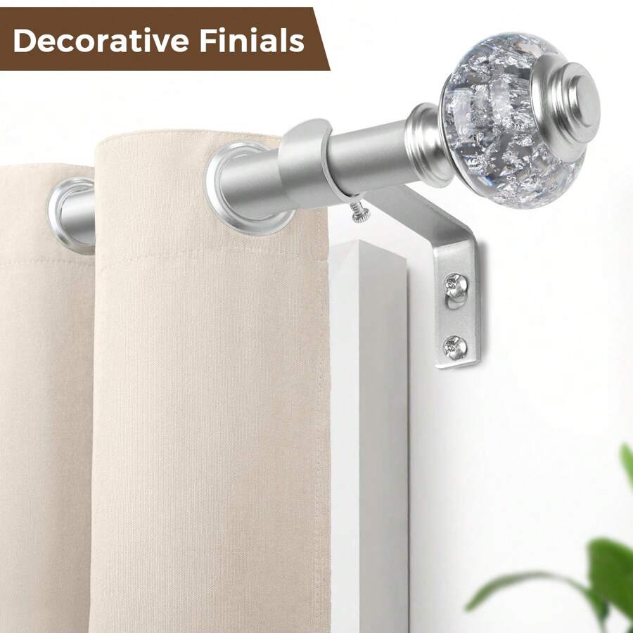 1pc Telescoping Splicing Curtain Rod Long, Drapery Rods For Bedroom ...