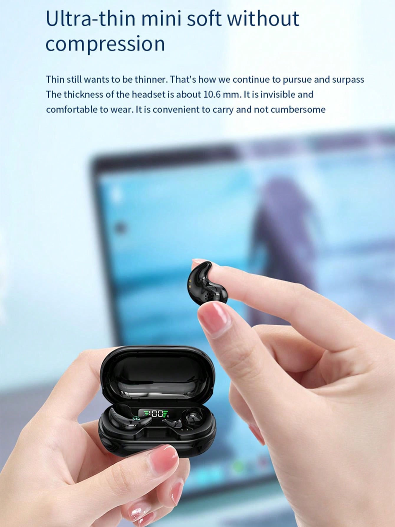 Black TWS Wireless Headset In-Ear Earbuds With Microphone High-Fidelity ...