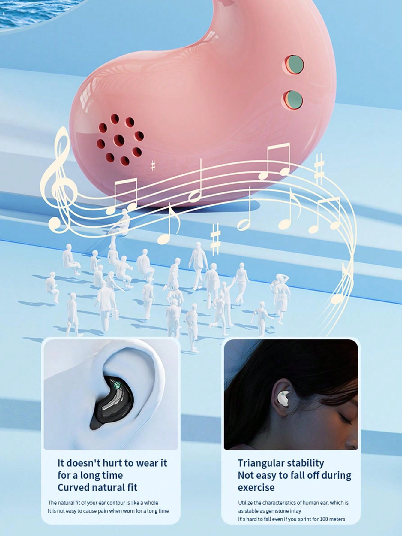 Black TWS Wireless Headset In-Ear Earbuds With Microphone High-Fidelity ...