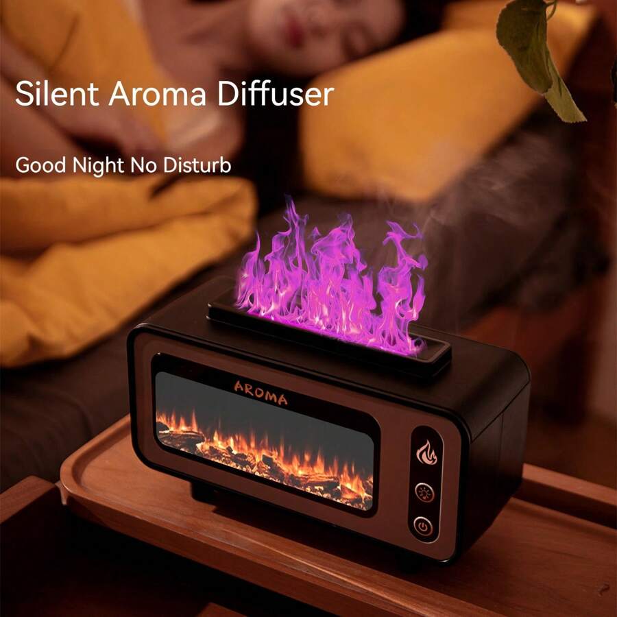 Fireplace Flame Diffuser Aromatherapy Silent Essential Oil Diffuser ...