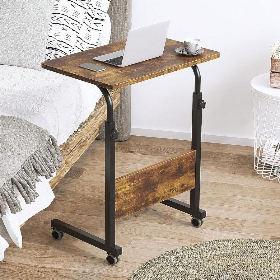 23.6" Standing Computer Desk With Wheels, Movable Side Desk, Sitting ...