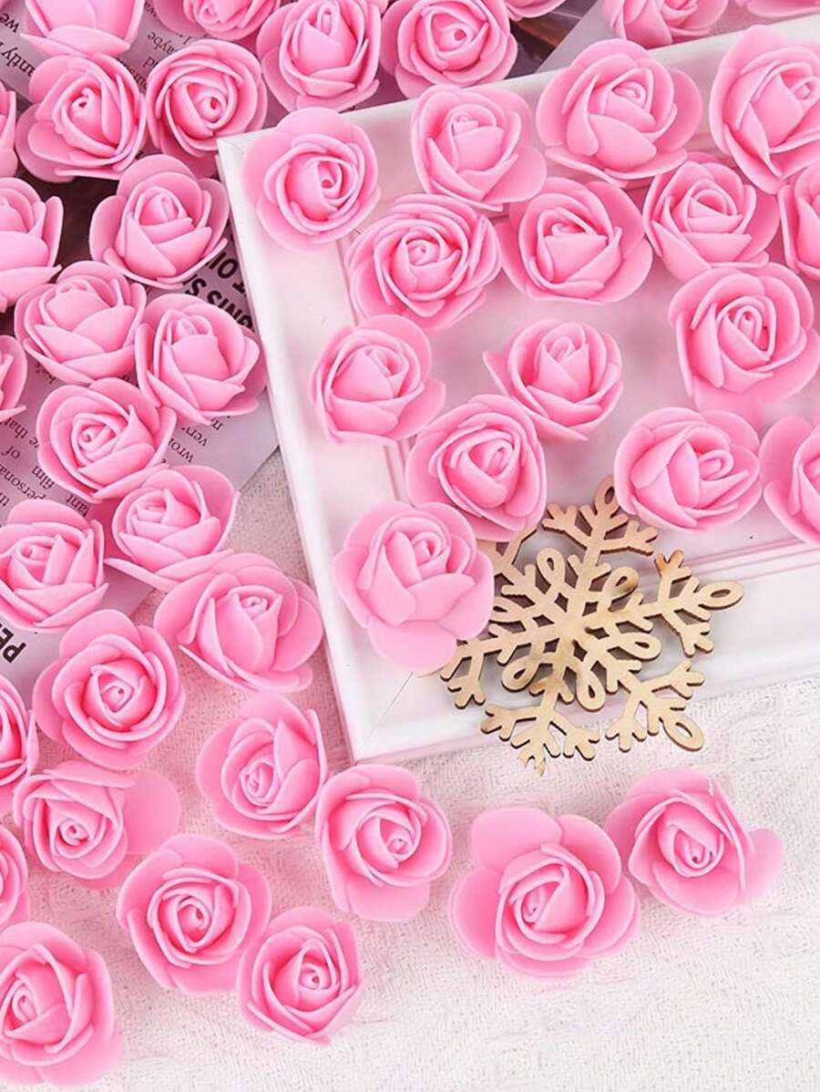 10/30/50pcs 3.5cm PE Mini Artificial Foam Roses Flowers Bulk Heads For ...