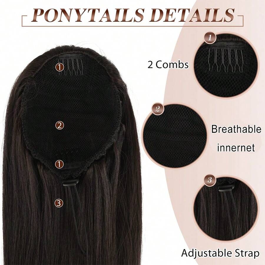 Long Straight Drawstring Ponytail For Yaki Straight Hair 24 Inch ...