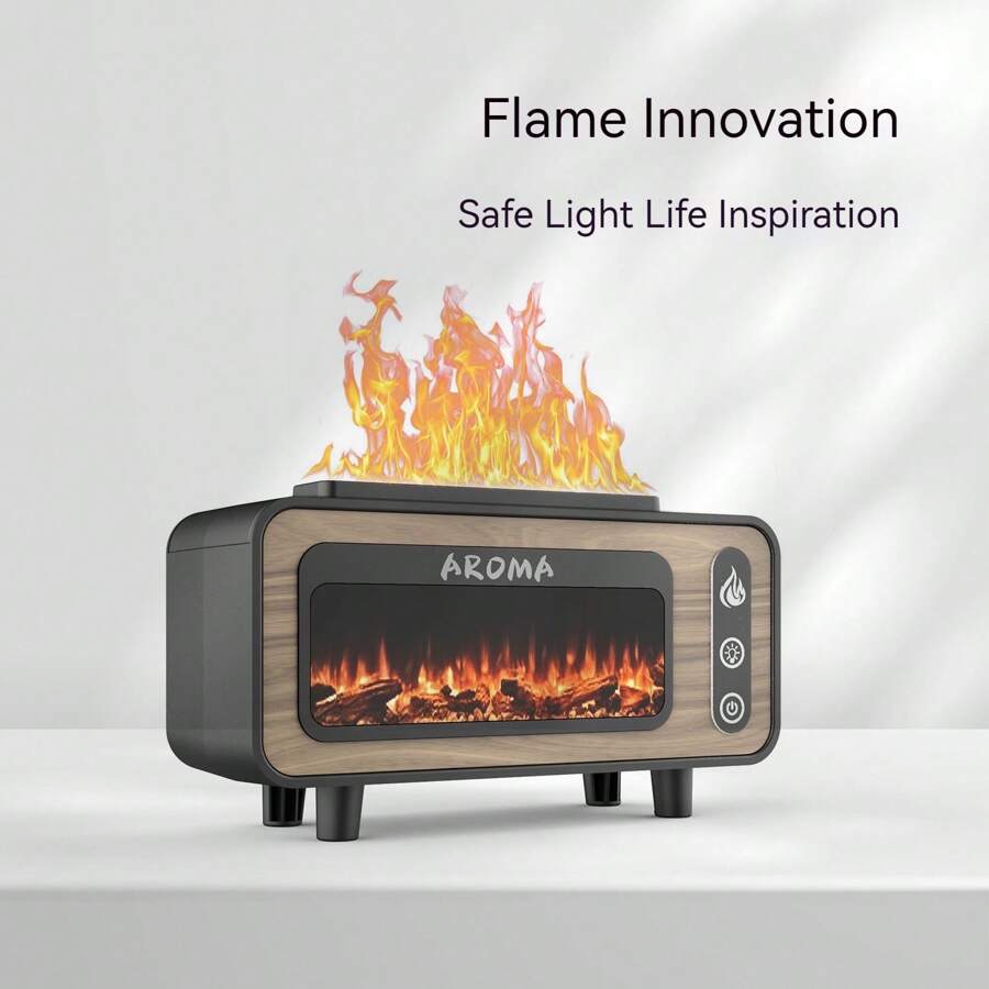 Fireplace Flame Diffuser Aromatherapy Silent Essential Oil Diffuser ...