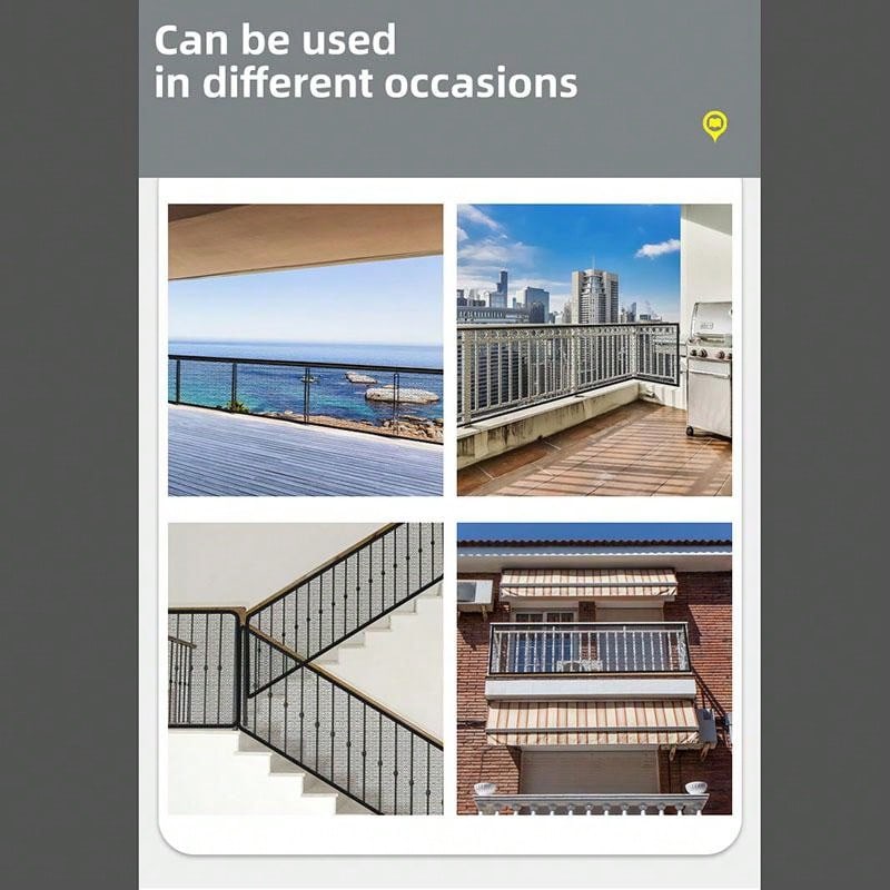 Home Stair Railing Safety Net, Easy-To-Install Decorative Railing ...