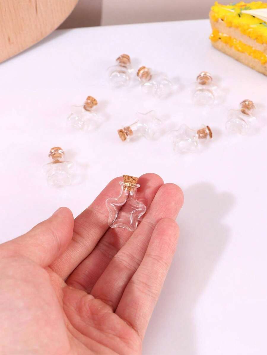10pcs Glass Wishing Bottles For Diy Decorations, Transparent Star ...