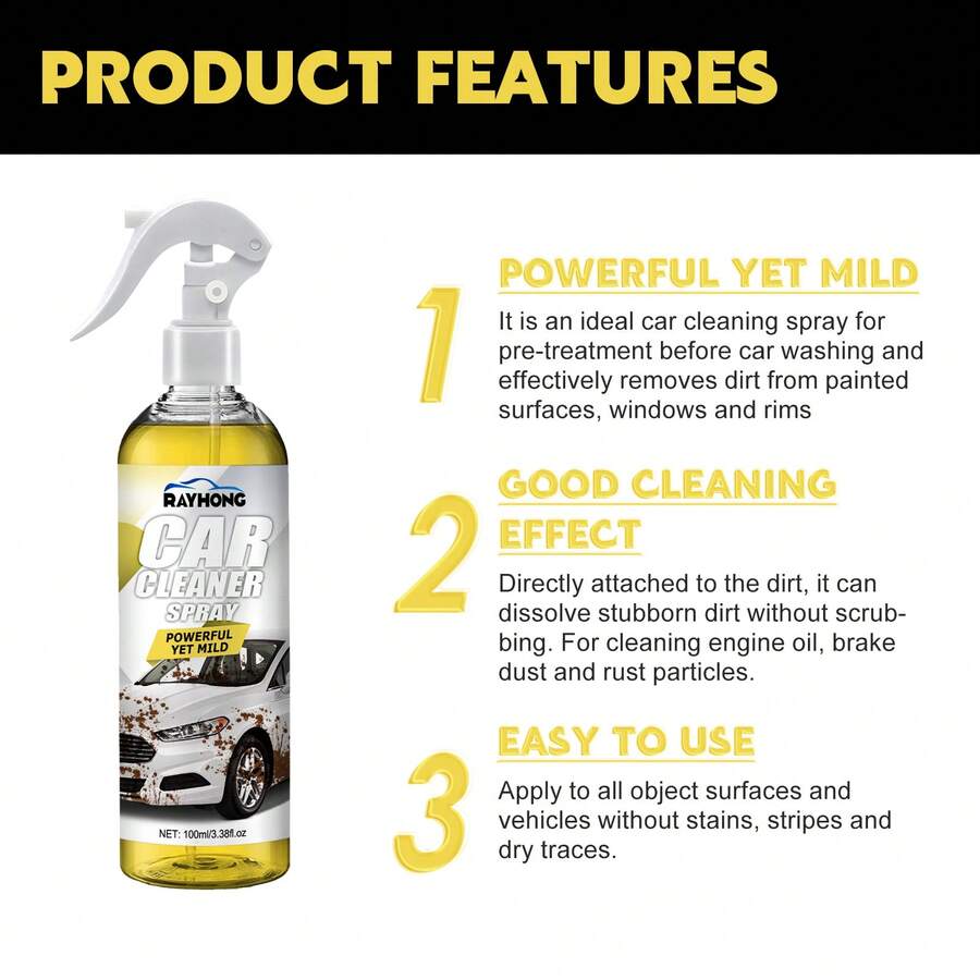 Car Cleaning Spray Multi-Purpose Strong Stain Removal Spray For ...