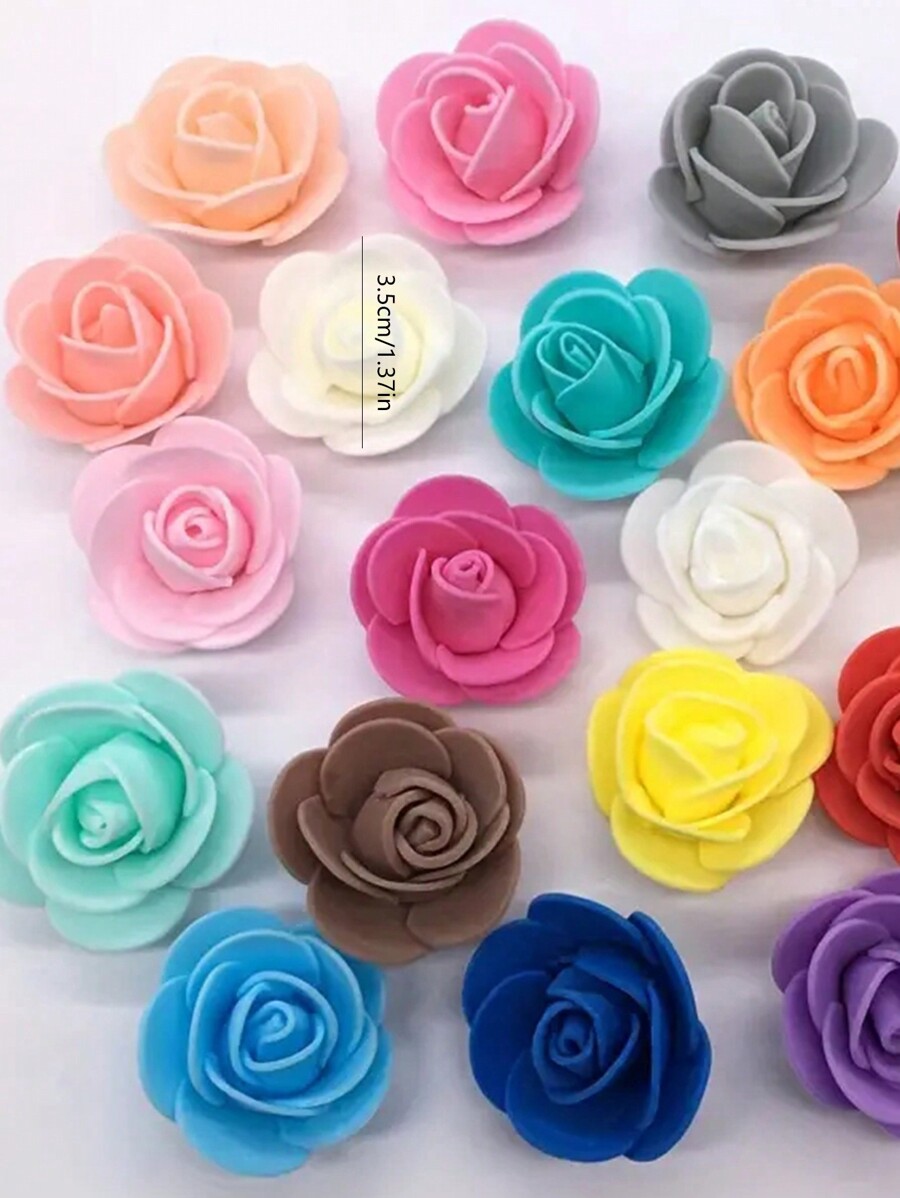 10/30/50pcs 3.5cm PE Mini Artificial Foam Roses Flowers Bulk Heads For ...