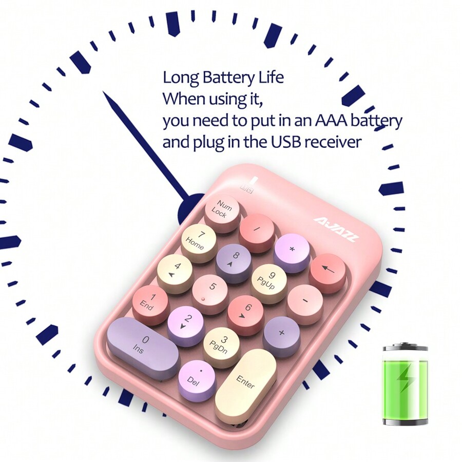 Wireless Numeric Keypad 18 Keys With 2 4g Mini Portable Mute Digital