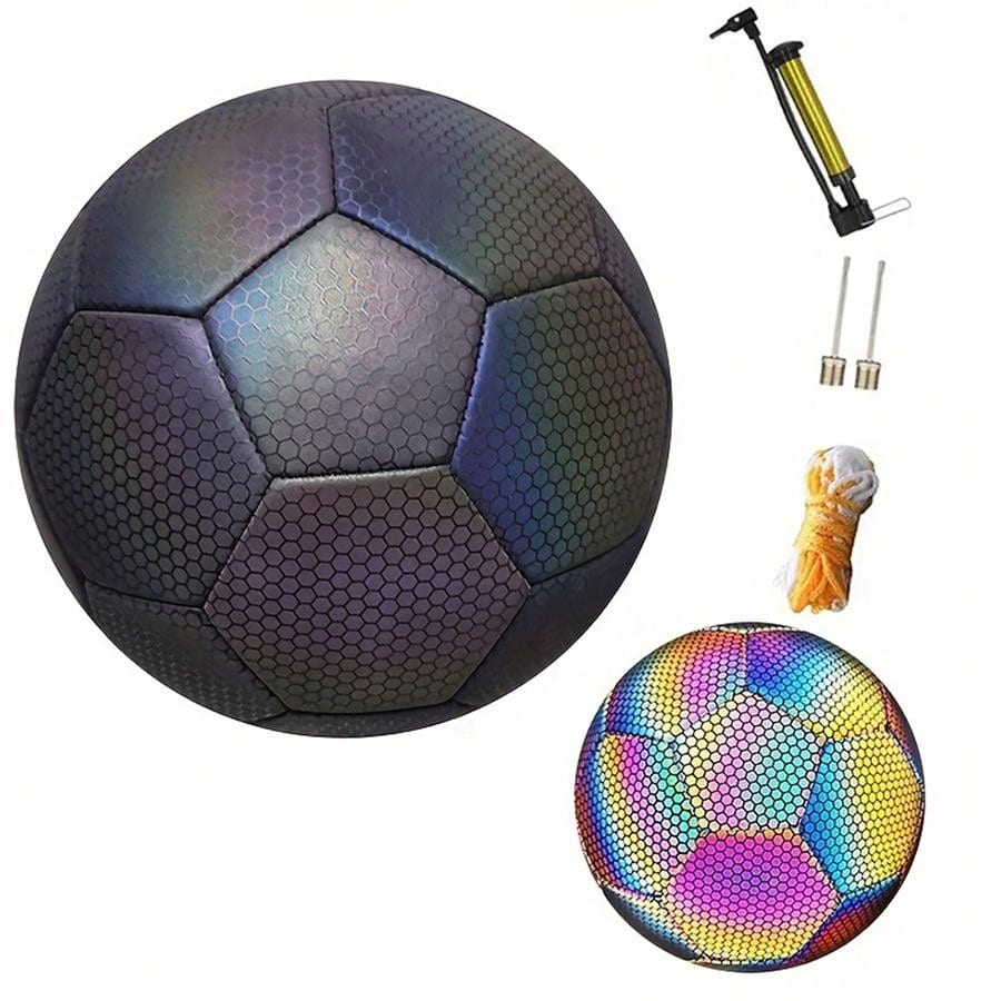 1pcs Reflective Football And Accessories Pump Reflective Soccer Balls ...