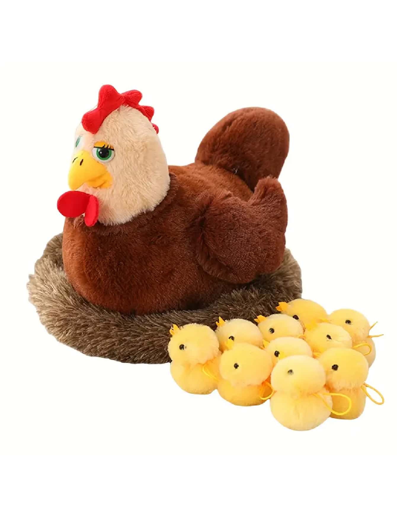 Swan Chick Family Plush Toy, Chicken Mother Swan Little Chick Plushies ...