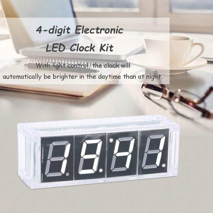 DIY LED Digital Clock Kit, LED Electronic Clock With Time/Temperature ...