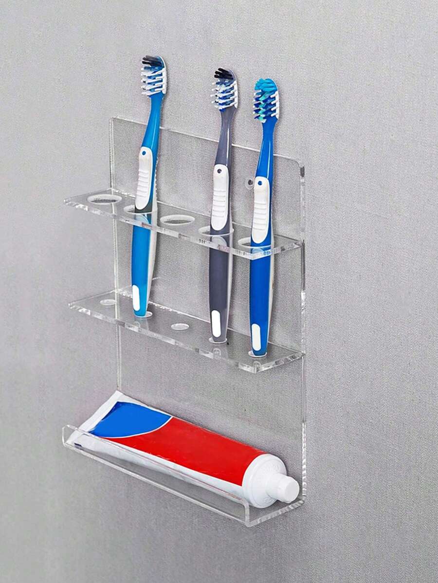 1pc Clear Acrylic Toothbrush Toothpaste Organizer | SHEIN USA