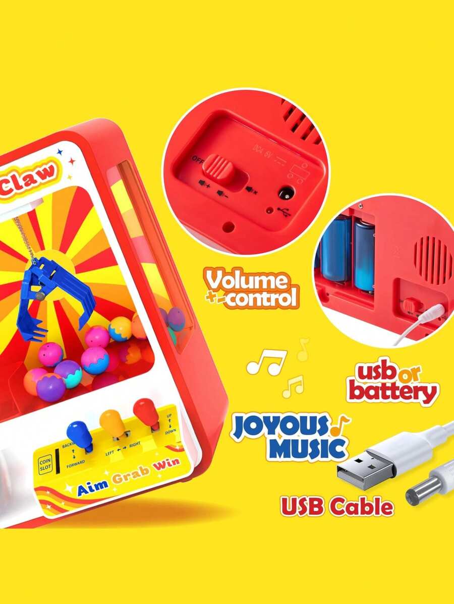 SYNCFUN Claw Machine Arcade Toy Game With LED Light & Adjustable Sound ...