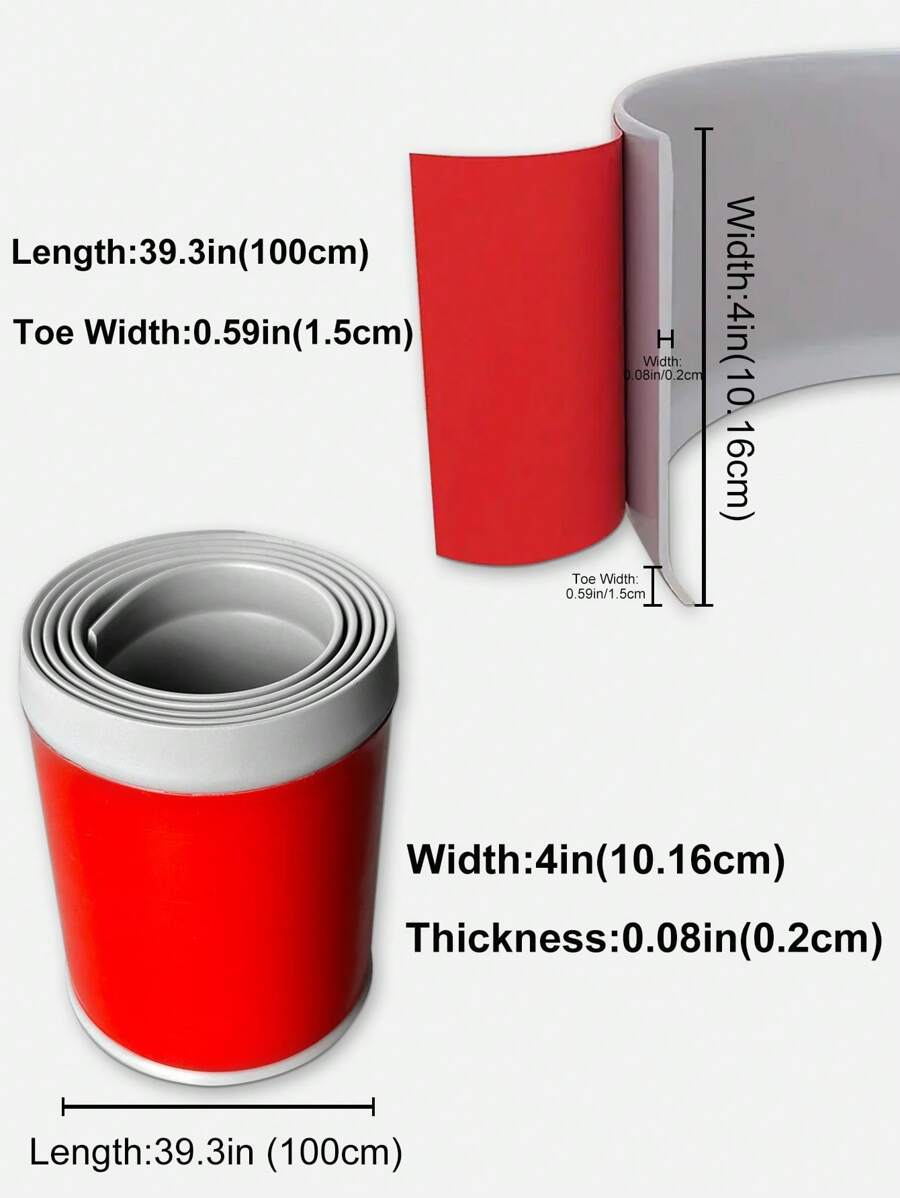 Flexible Baseboard Molding Trim, 4 Inch Self-Adhesive Vinyl Wall Base ...