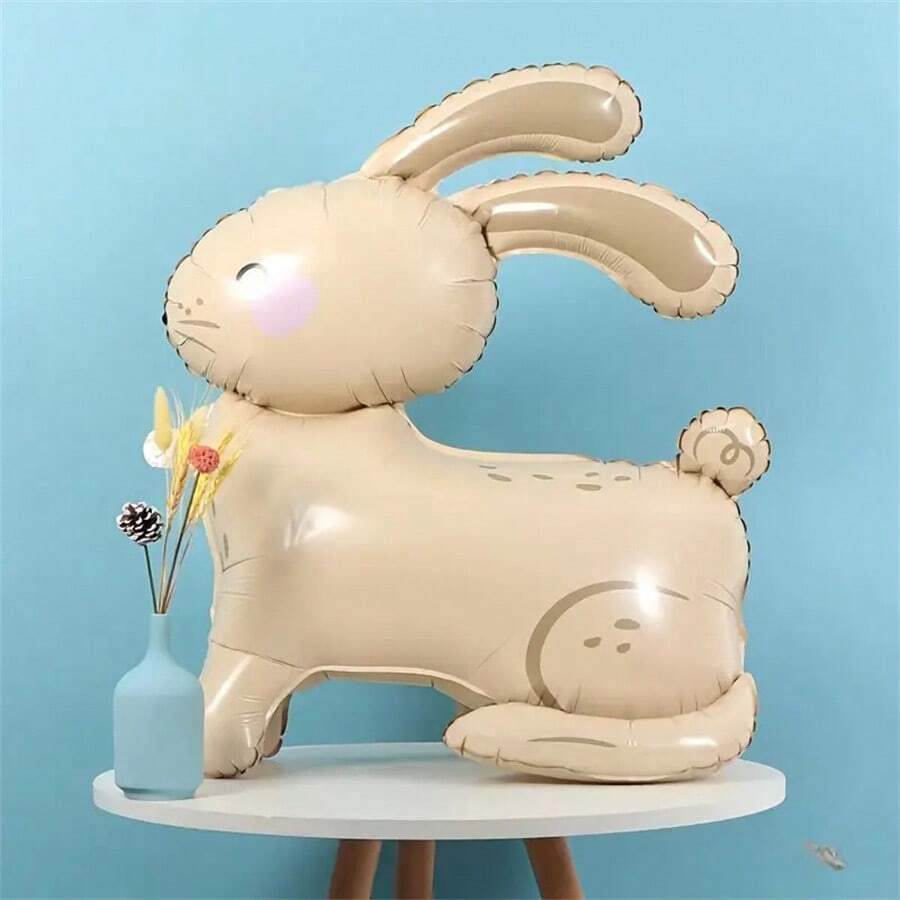 1pc Easter 3d Bunny Aluminum Film Balloon, Standing Cartoon Rabbit Foil ...