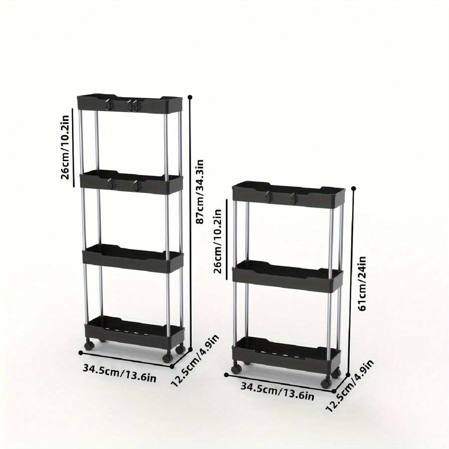 3/4-Tier Ultra-Thin Gap Rolling Storage Cart, Inexpensive Bathroom ...