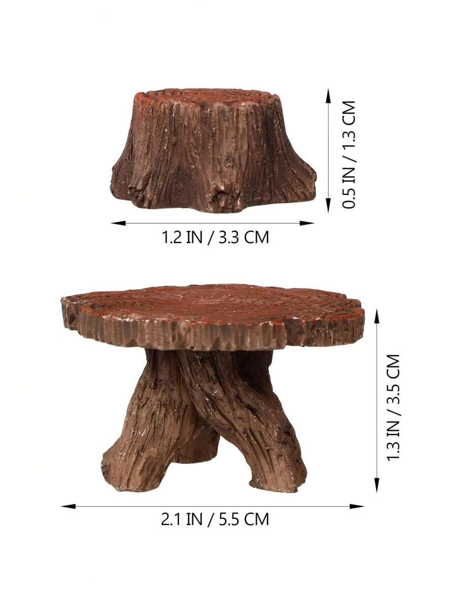 Cute Table Chair 1 Set Table And Chair Accessories Resin Wooden ...