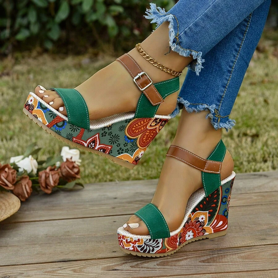 Latest Super High Platform Bohemian Color Wedge Thick Bottom ...