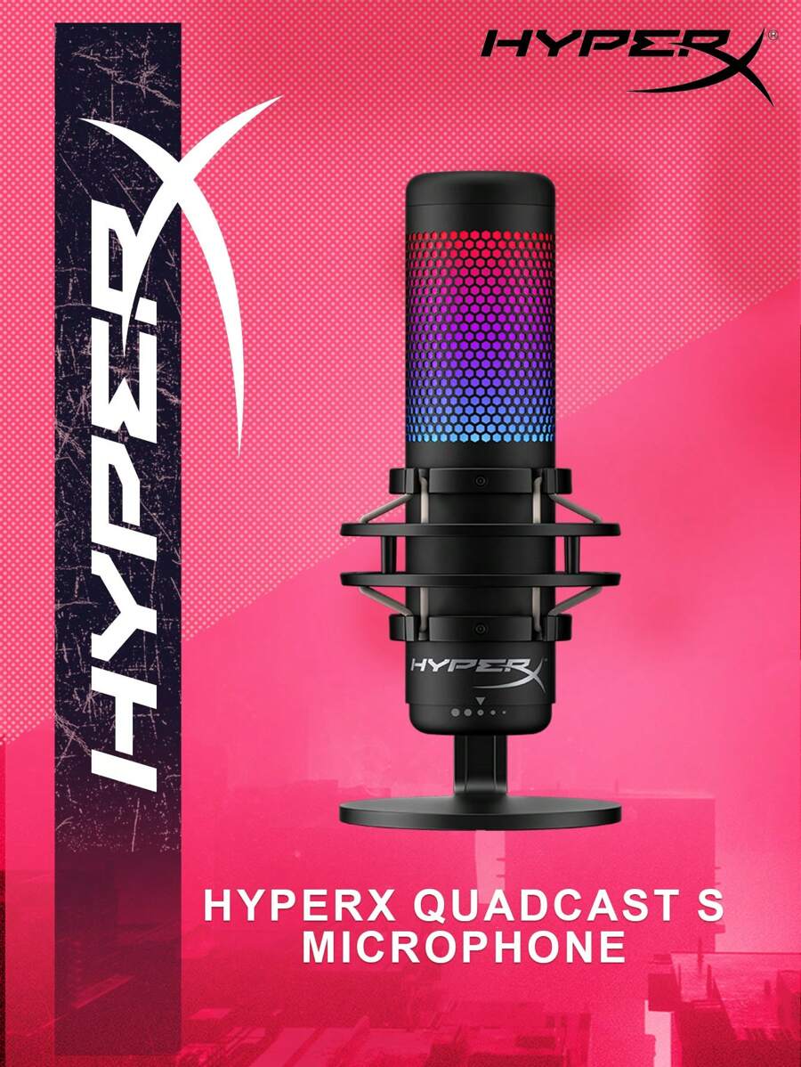 HyperX QuadCast S E-Sports Microphone Computer Gaming Live Microphone RGB Microphones For Pc ...