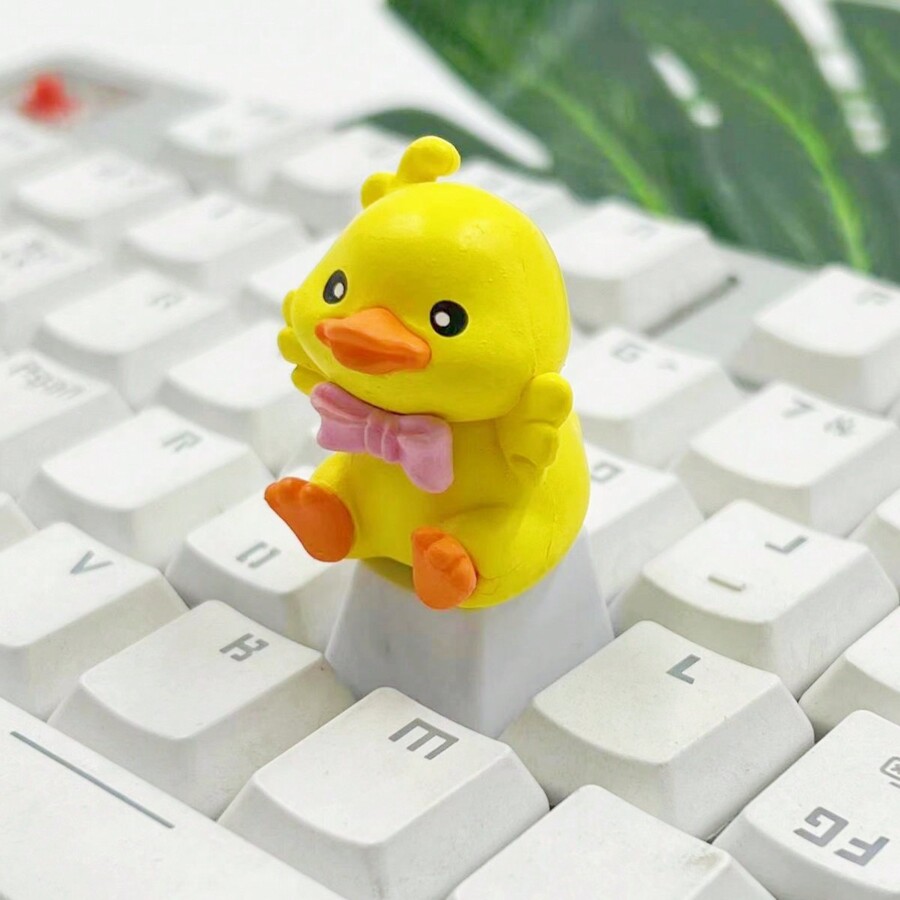 1pc 3d Yellow Duck Resin Keycap Suitable For Cross Axis Mechanical ...