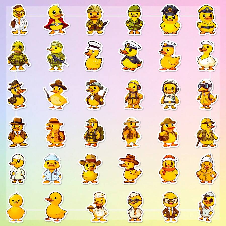 100pcs Water Bottle Stickers, Cute Yellow Chicken & Duck Vinyl ...