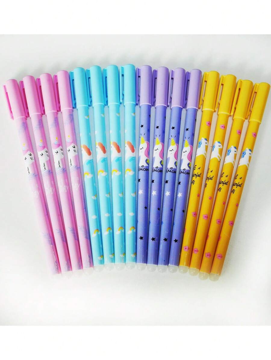12 Pcs/Set Cute Unicorn Of Erasable Gel Pens 0.5mm Kawaii Blue Ink ...