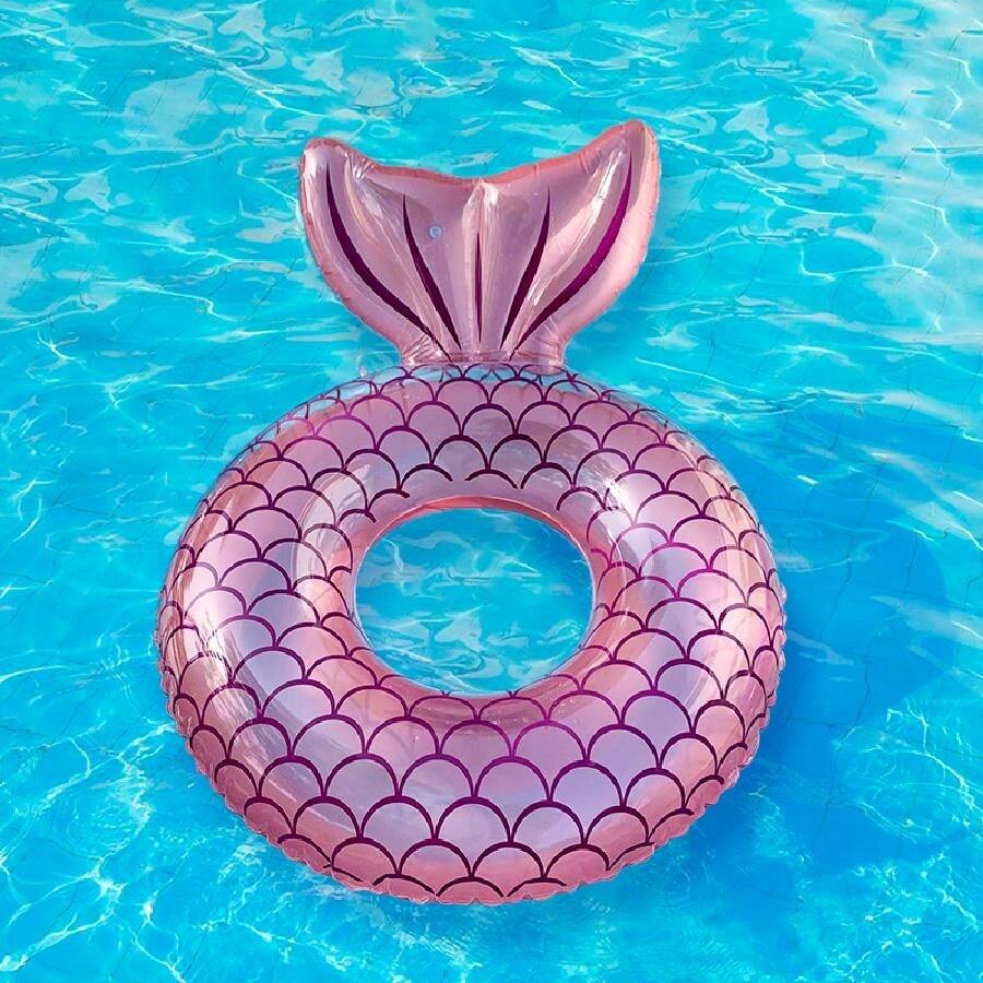 1pc Ins Style Mermaid Tail Swimming Ring Adult Thickened Pvc