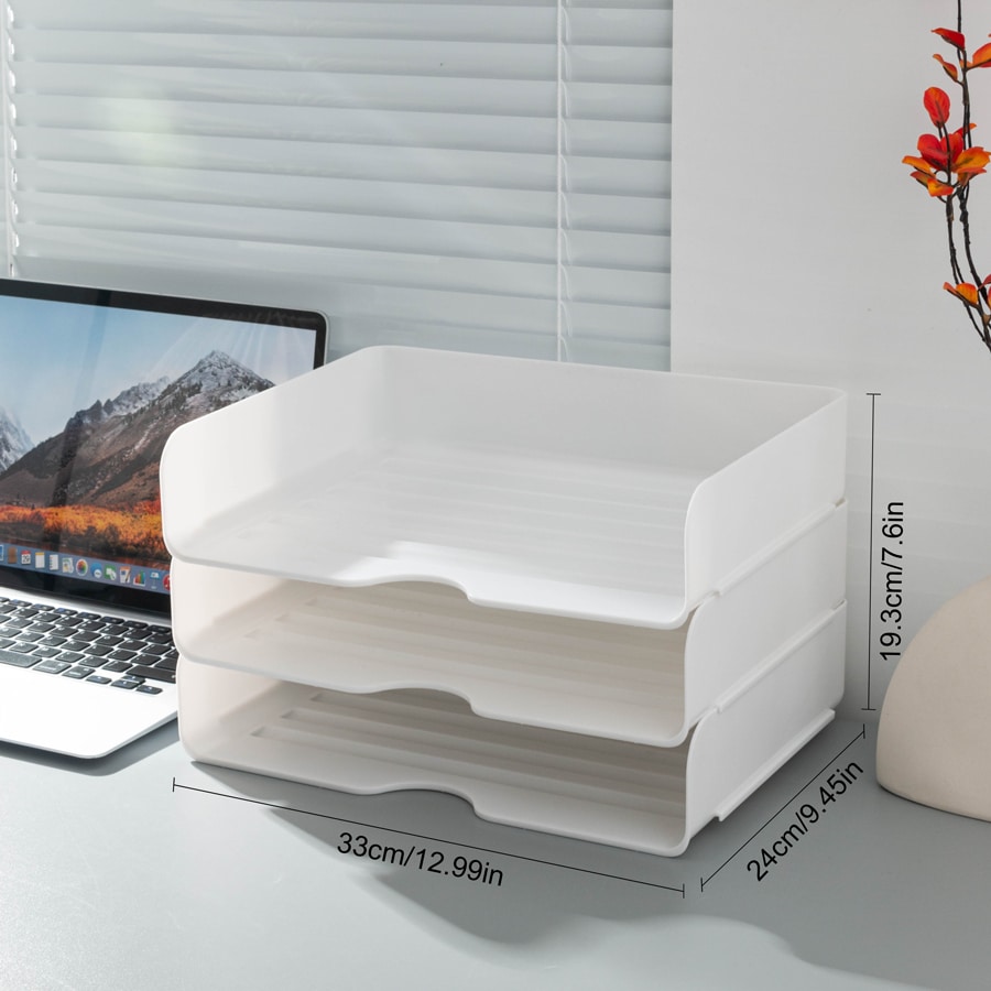 Desk Organizer Multiple Layers File Holder Bookshelf Pencil Holder ...