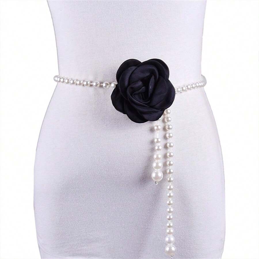 1pc Multicolor Camellia Flower Waist Chain For Women With Flower & Faux ...