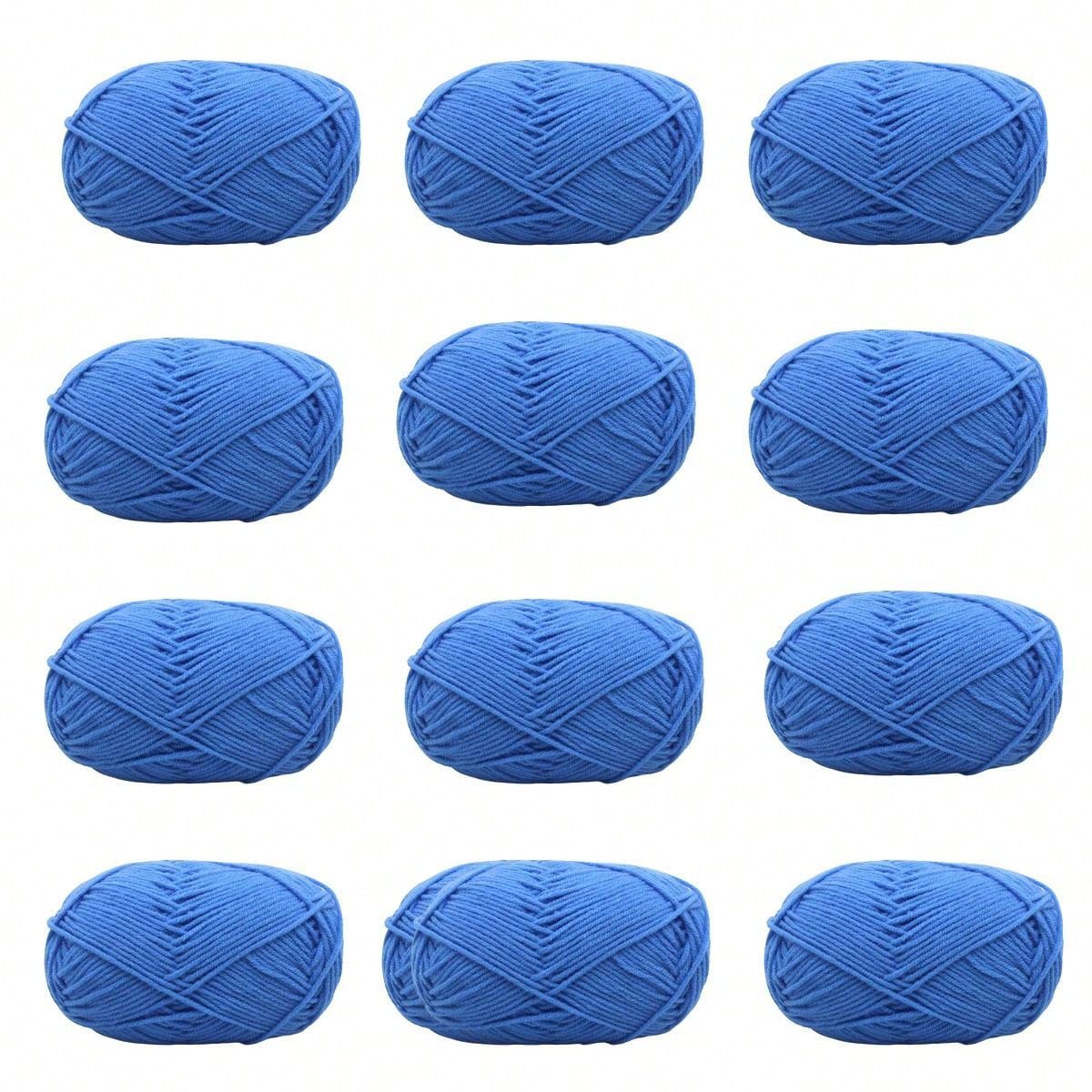 12 Bundles 4 Plys Wool Yarn Balls, Thick Knitting Yarn Kit For Diy ...