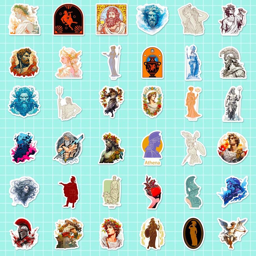 100pcs Aesthetics Stickers Pack, Greek Mythology Vinyl Waterproof ...