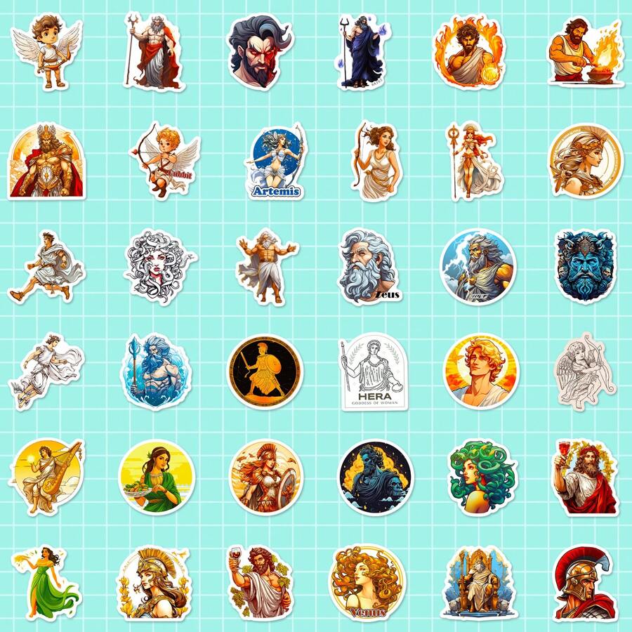 100pcs Aesthetics Stickers Pack, Greek Mythology Vinyl Waterproof ...