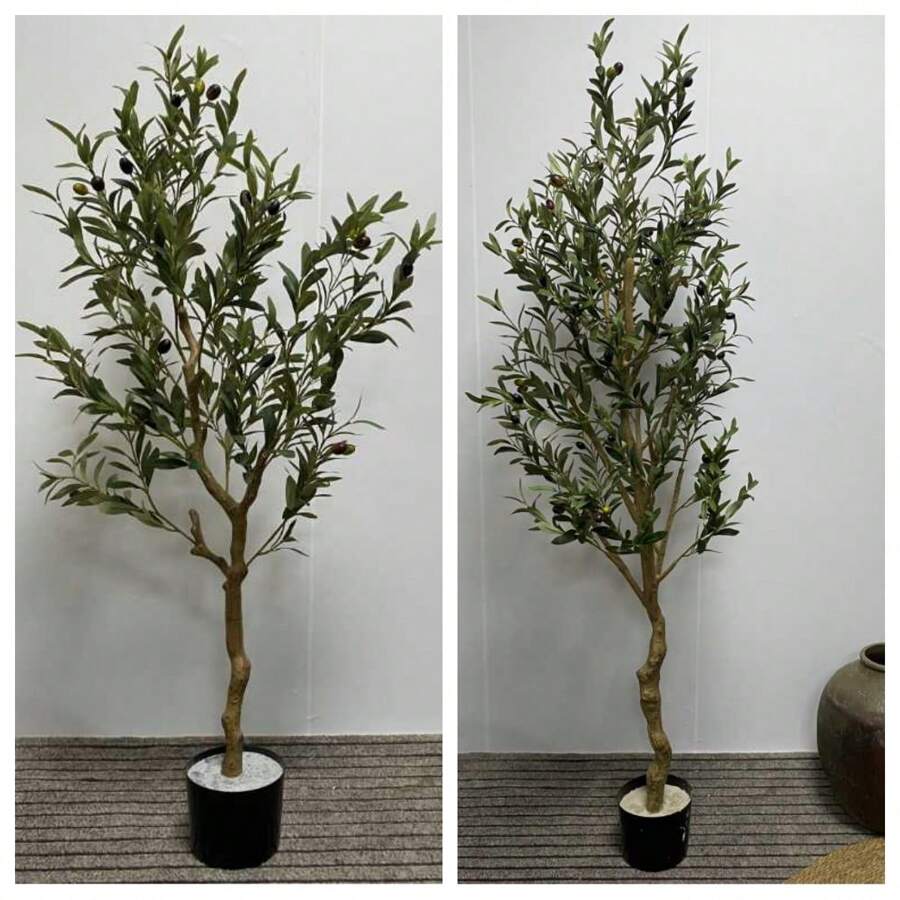 Realistic Artificial Silk Olive Tree - Potted Fake Olive Tree For ...