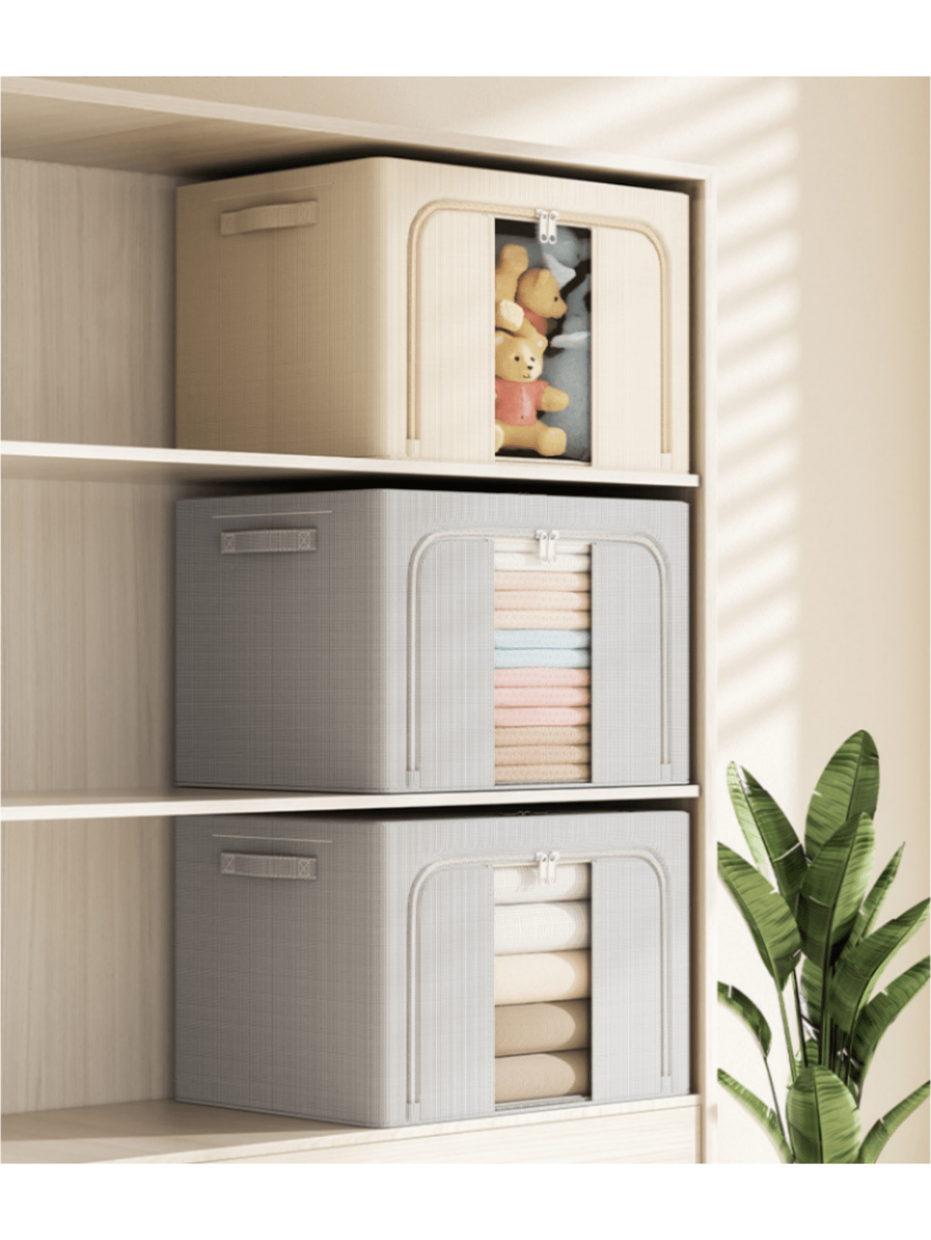 1pc Foldable Steel Frame Storage Box Organizer With Visible Window ...