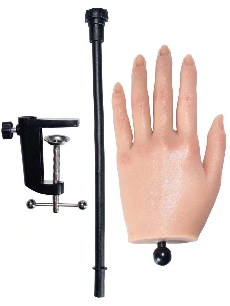 1 Piece Left Hand #3 Nail Training Fake Hand For Acrylic Nails Silicone ...