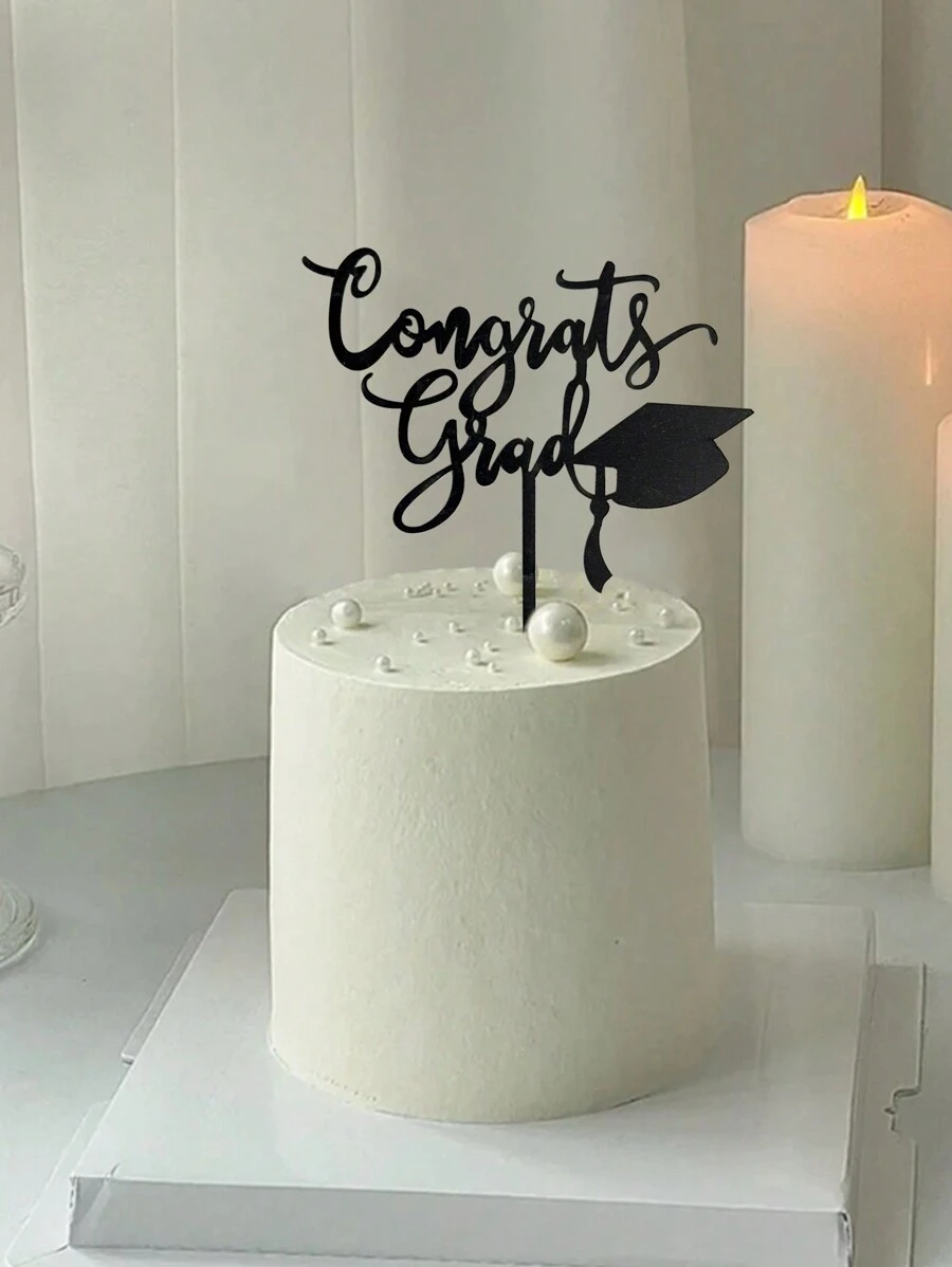 1pc Doctoral Cap & Letter Congrats Grad! Graduation Cake Topper | SHEIN USA